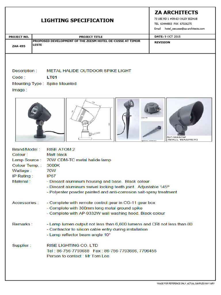 OH-Lighting Specification | PDF