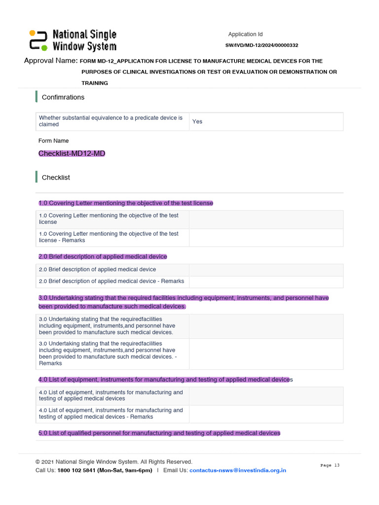 MD12-IVD-Document-checklist | PDF | Medical Device | Medicine