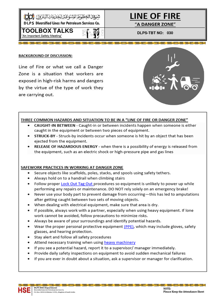 Line of Fire - A Danger Zone | PDF | Occupational Safety And Health | Safety