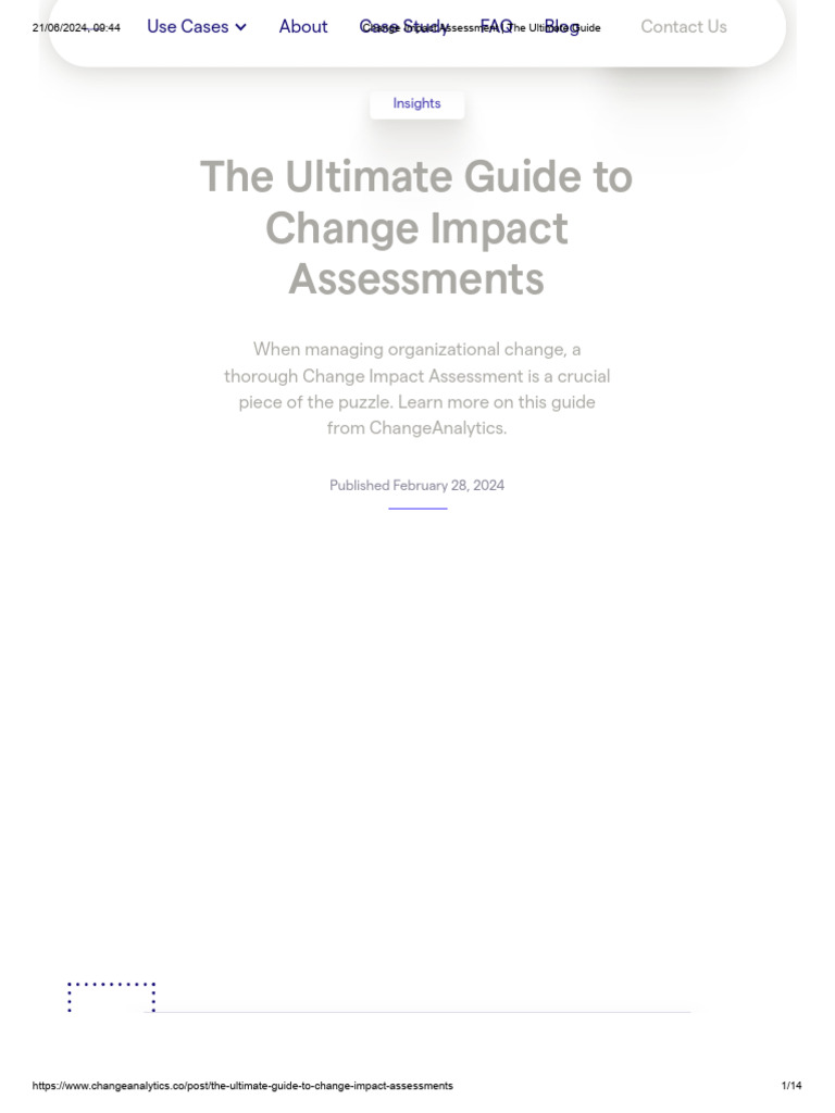 Change Impact Assessment _ The Ultimate Guide | PDF | Change Management ...