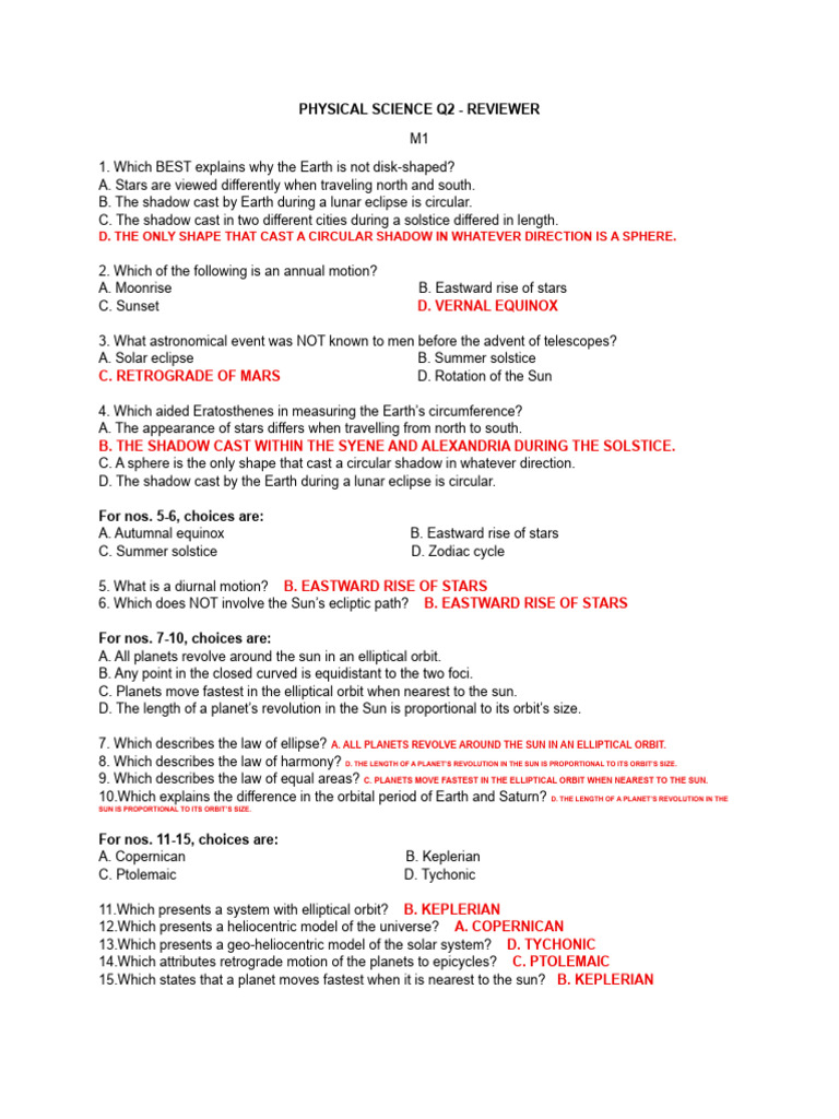 Physical Science Q2 Reviewer Guide | PDF | General Relativity ...