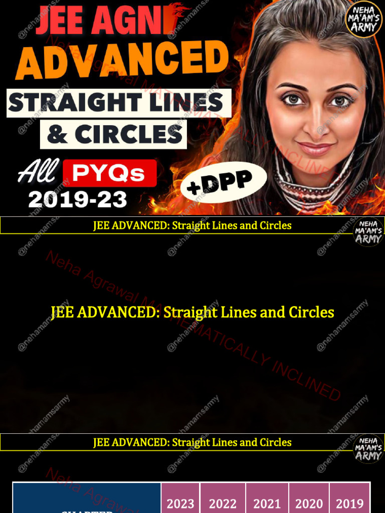 (Handwritten Solutions) JEE ADVANCED PYQs - Straight Lines and Circles | PDF | Circle | Triangle