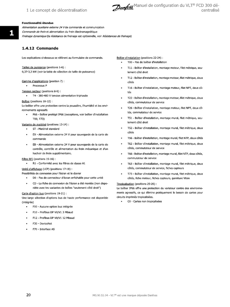 Code Commande FCD300 | PDF