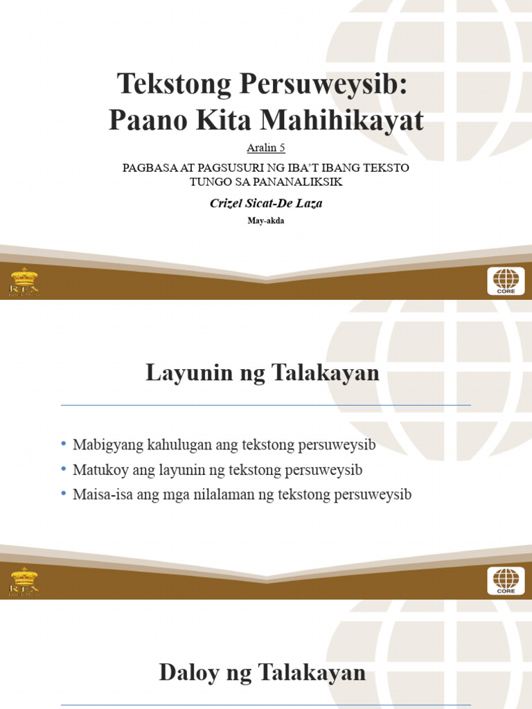 5 Tekstong Persuweysib Paano Kita Mahihikayat | PDF