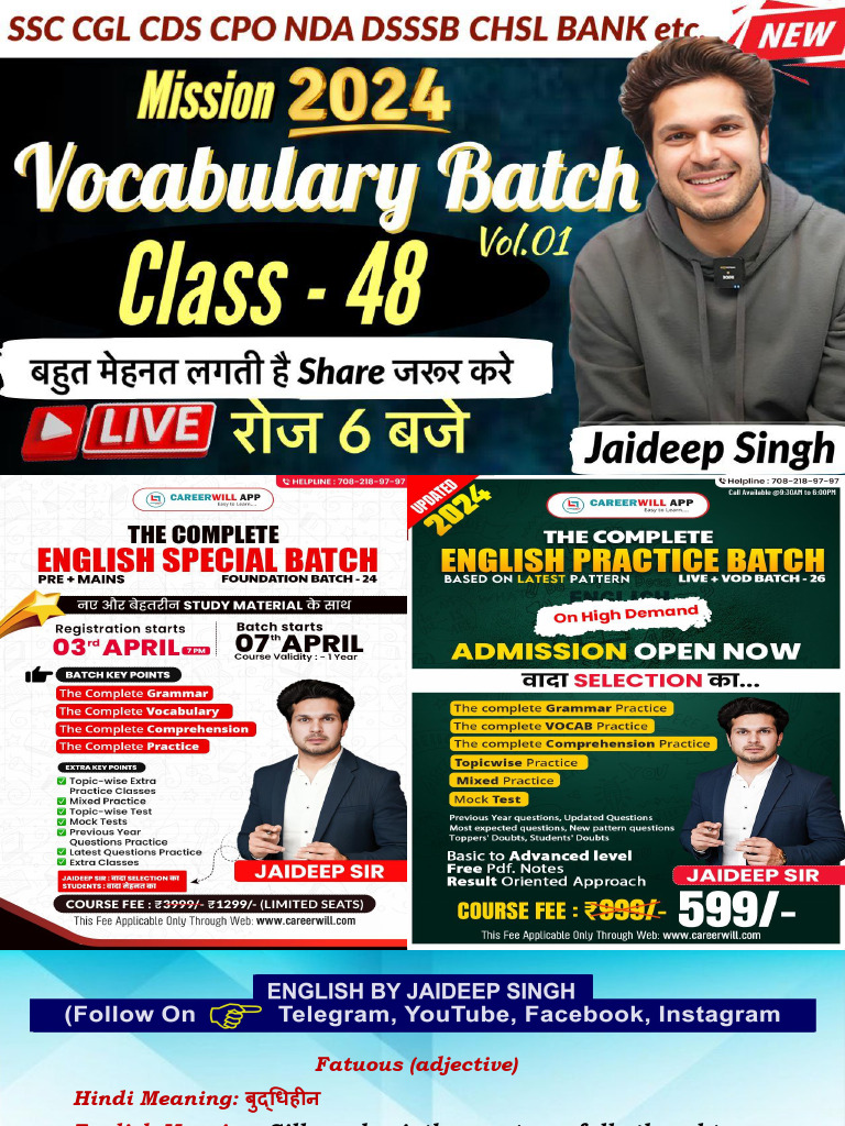 Vocab Class 48 Vol. 01 | PDF | Infertility | Adjective