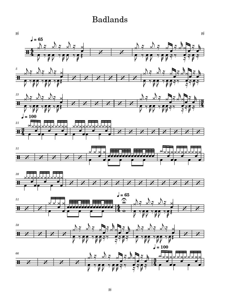 Music Sheet for "Badlands" | PDF