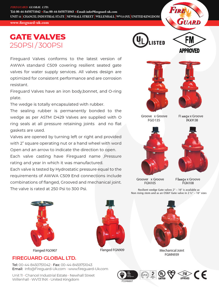 FG OS&Y GATE Valve | PDF | Valve | Mechanical Engineering