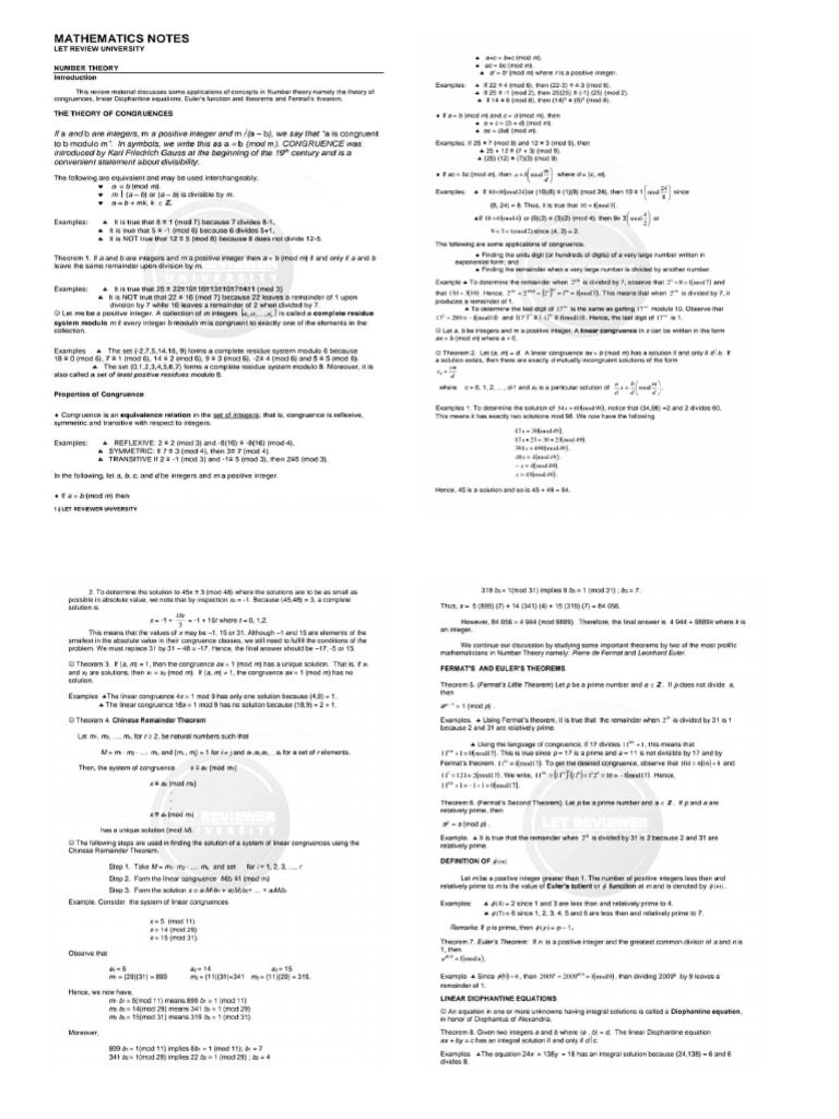 Mathematics Reviewer Pdf