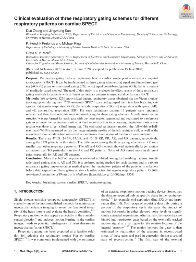 Clinical Evaluation of Three Respiratory Gating Schemes For Different Respiratory Patterns On ...