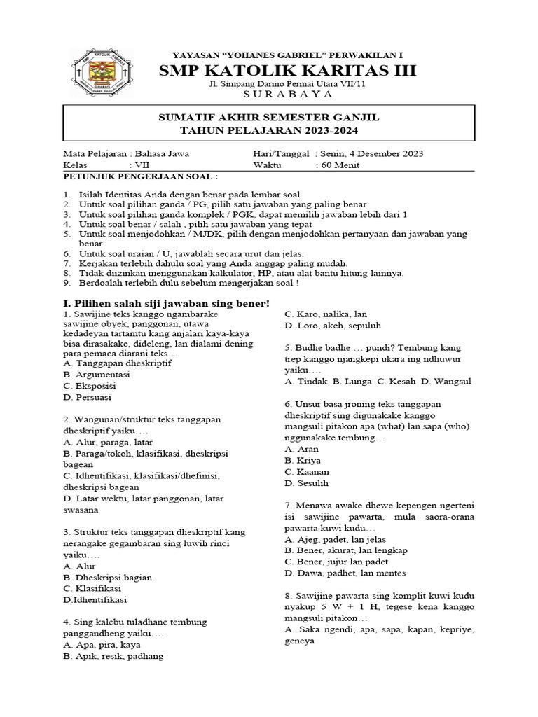 Sas KLS 7 Bjawa | PDF