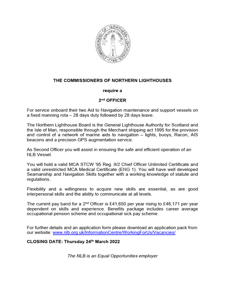 Application Pack 2nd Officer Feb 2022 | PDF | Pension