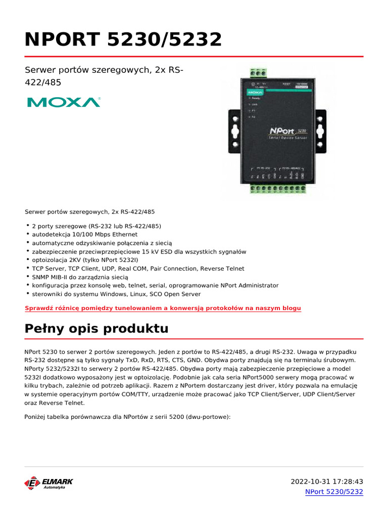 Product NPort 5230 5232 | PDF