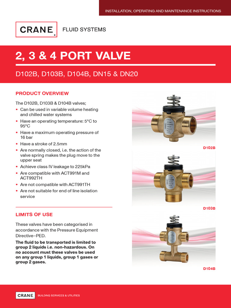 D102B D103B D104B Port Valve CFS IOM 062024 | PDF | Valve | Chemical ...