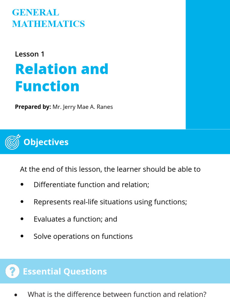 Relation and Function | PDF | Function (Mathematics) | Elementary Mathematics