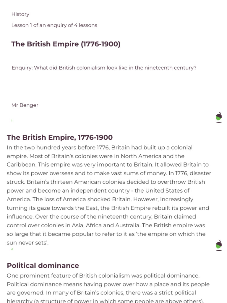 The British Empire 1776 1900 61j66c Worksheet PDF | PDF | British ...