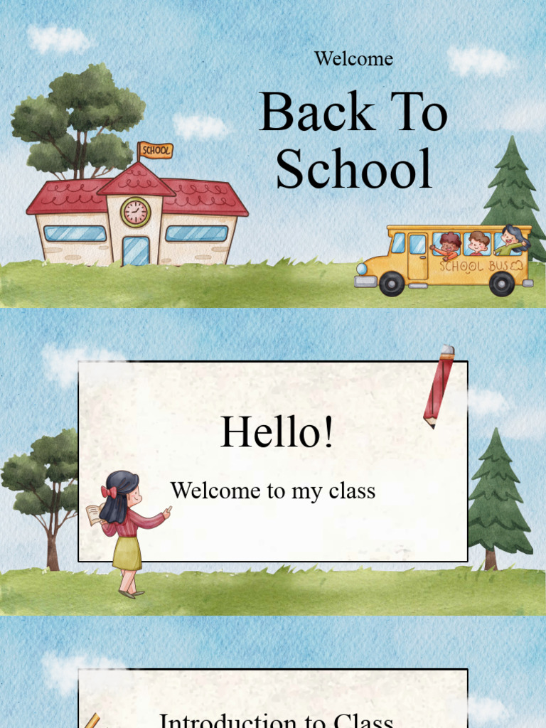 Back To School Education Presentation in Cute Watercolor Style | PDF ...