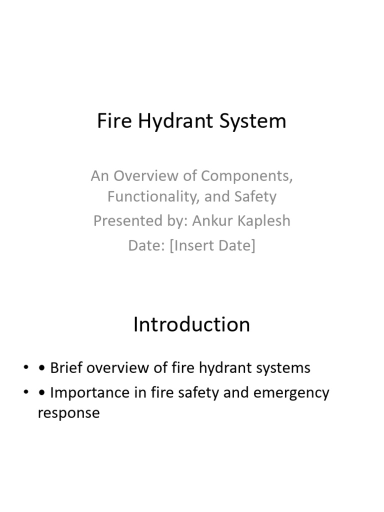 Fire Hydrant System Presentation | PDF | Technology & Engineering