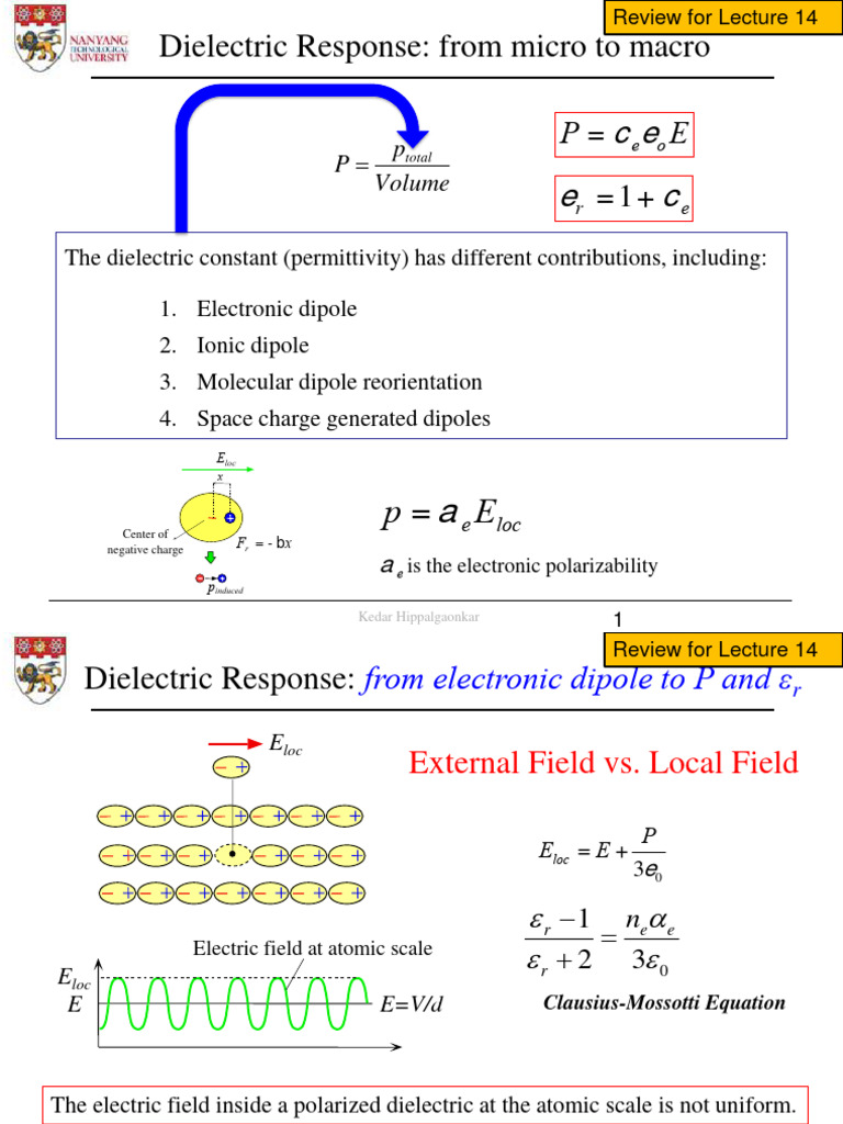 Lecture 15 Dielectrics II | PDF | Electrical Breakdown | Dielectric