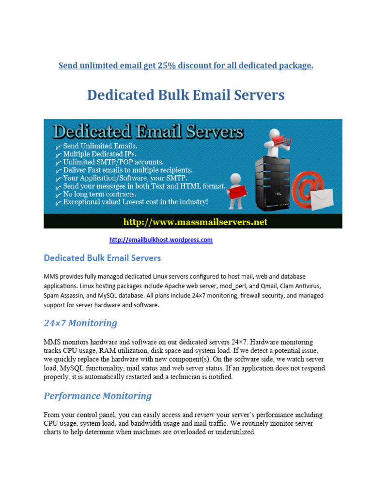 Why You Need Dedicated Email Server Hosting? | PDF | Backup | Email Spam