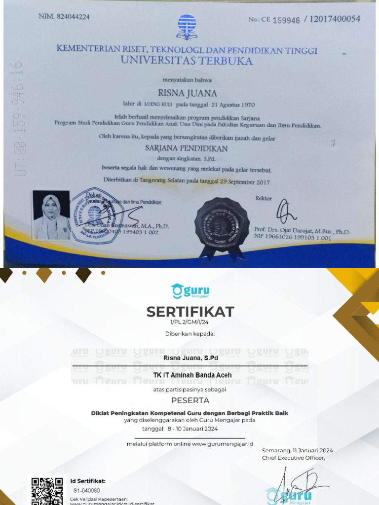 Risna Juana-Ijazah&Sertifikat 11zon | PDF