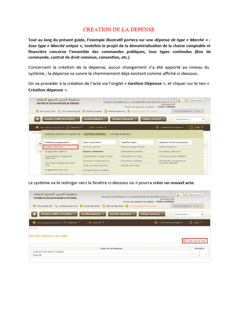 Guide de Création de Dépense GID | PDF | Affaires