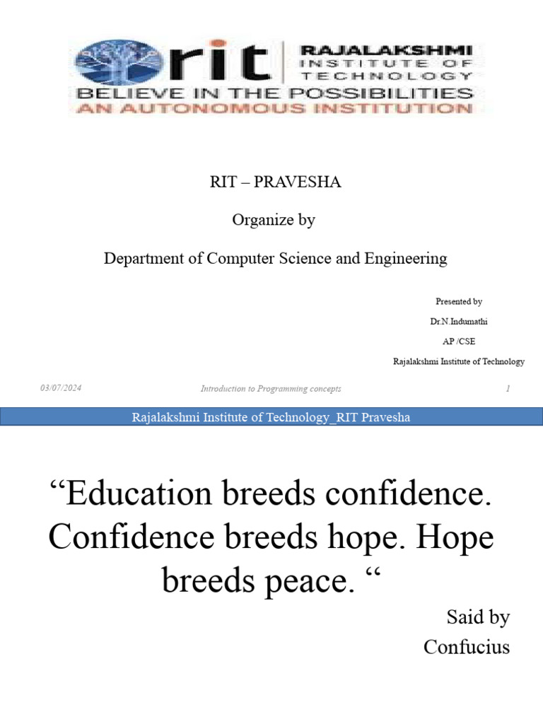 Introduction Of Programming Concepts Rit Parvesha Pdf Object Oriented Programming