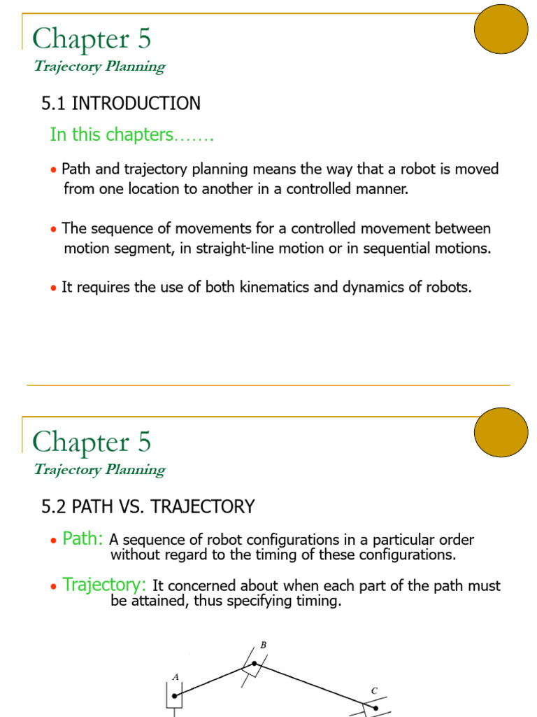 Chapter 5 - Trajectory Planning | PDF | Acceleration | Trajectory