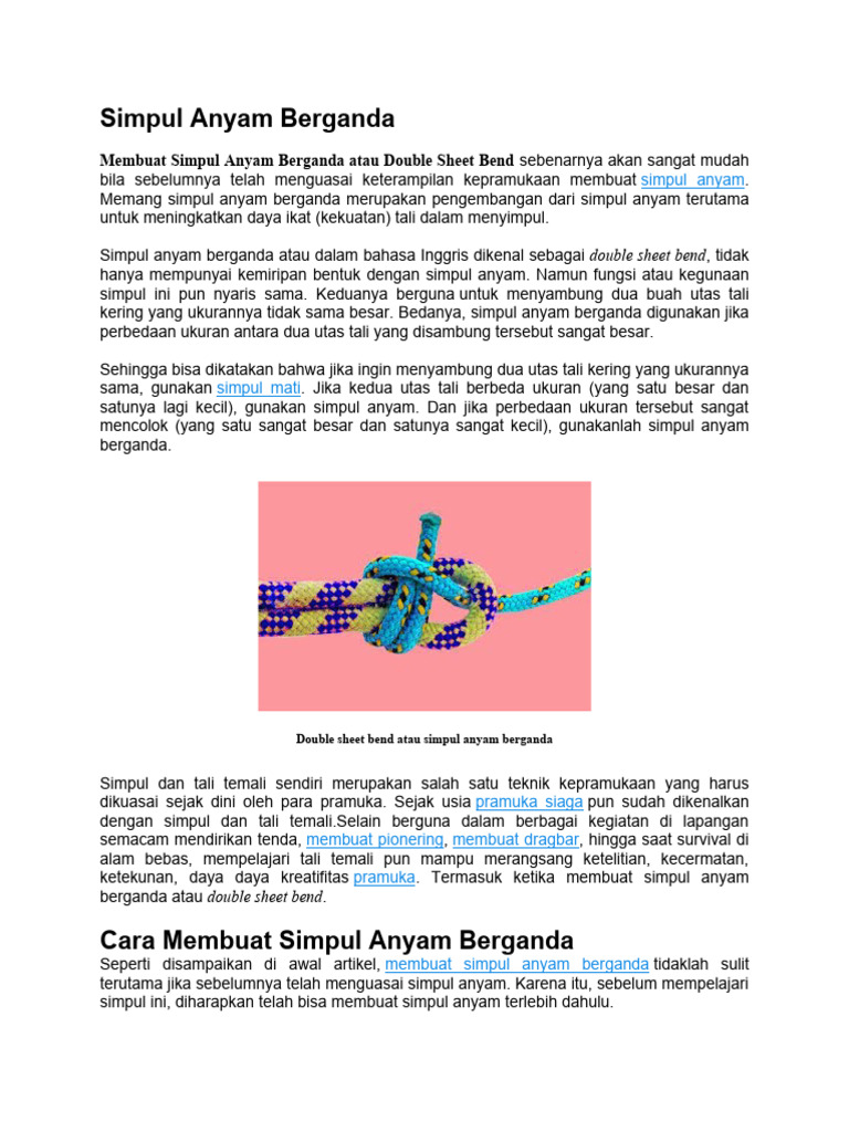 Simpul Anyam Berganda | PDF
