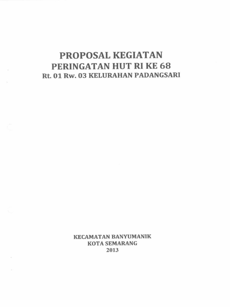Proposal Kegiatan Hut Ri-68 2013 | PDF