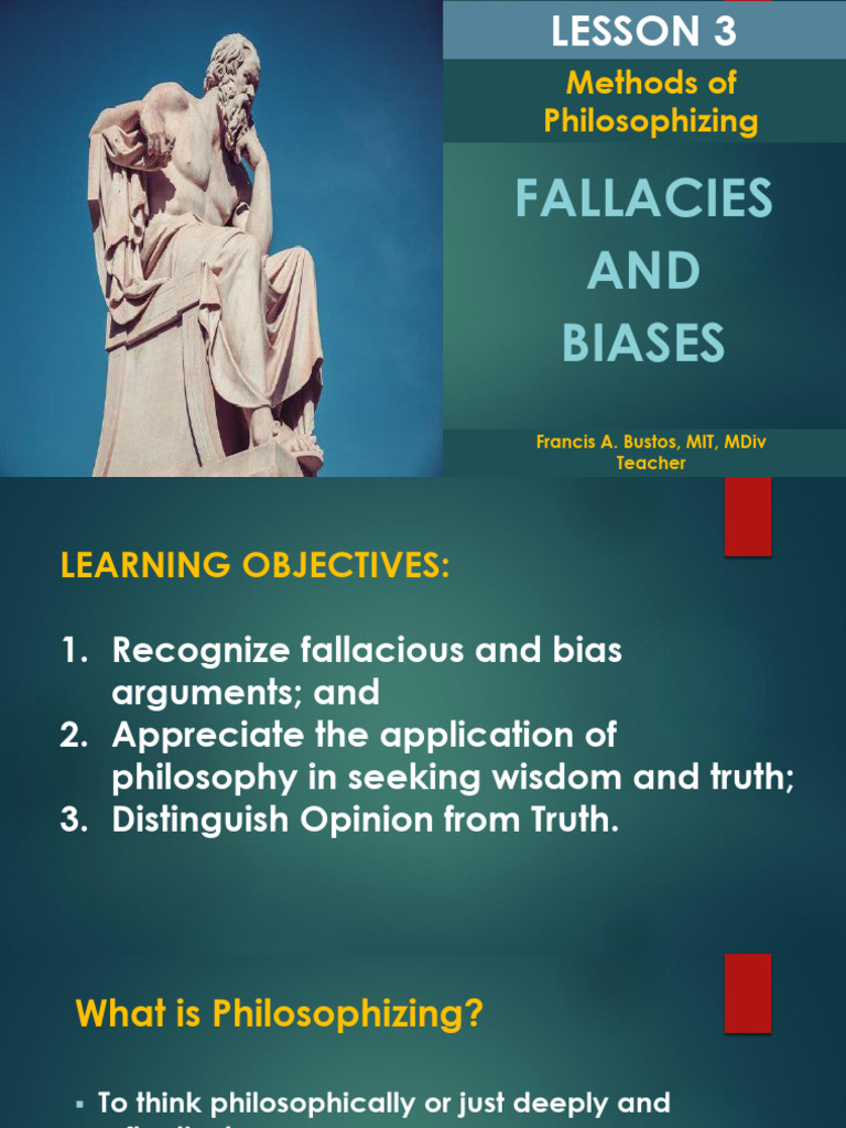 Intro To Philosophy Doing Philosophy Lesson-3 Student | PDF | Truth ...