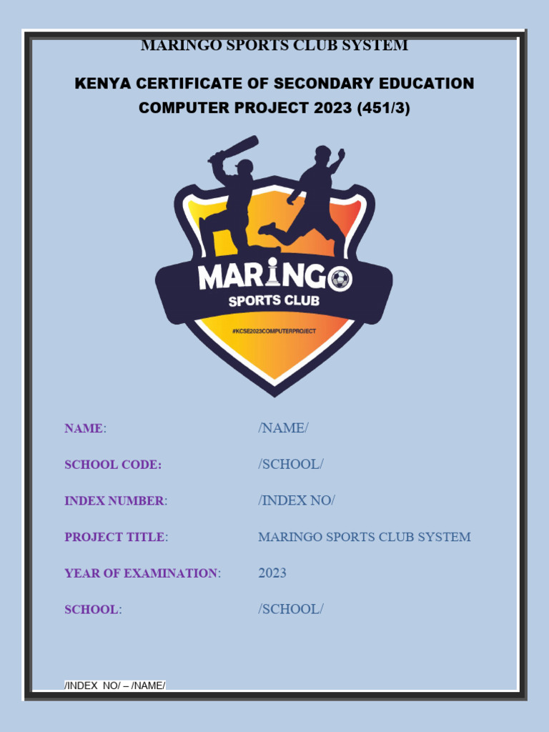 Maringo Sports Club System | PDF | Feasibility Study | Databases
