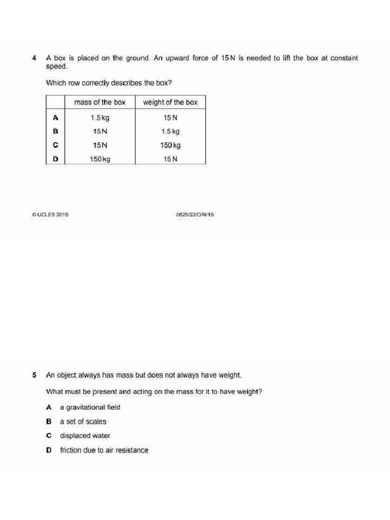 02 Mass, Weight and Density | PDF