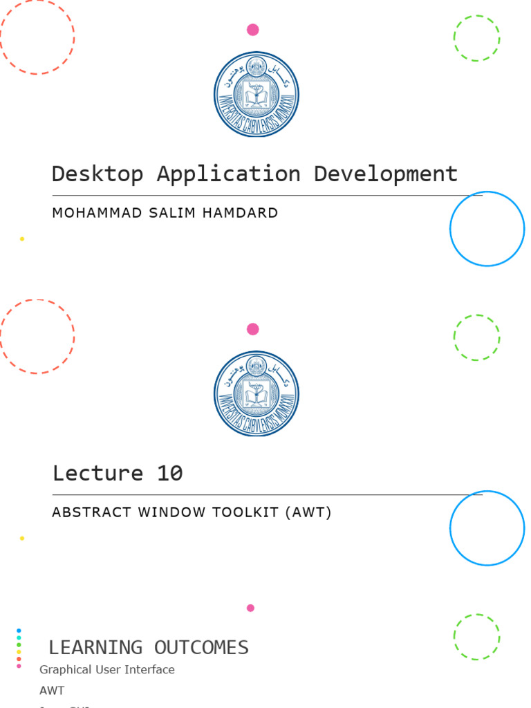 Advance Desktop Applications Lecture 9 | PDF | Window (Computing) | Graphical User Interfaces