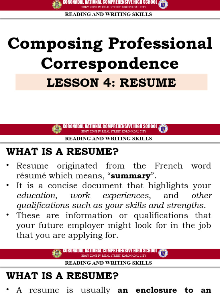 Q4 Lesson 7 Resume | PDF | Résumé | Linguistics