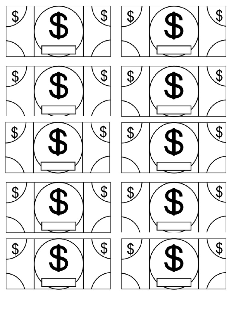 Blank Classroom Money Template | PDF