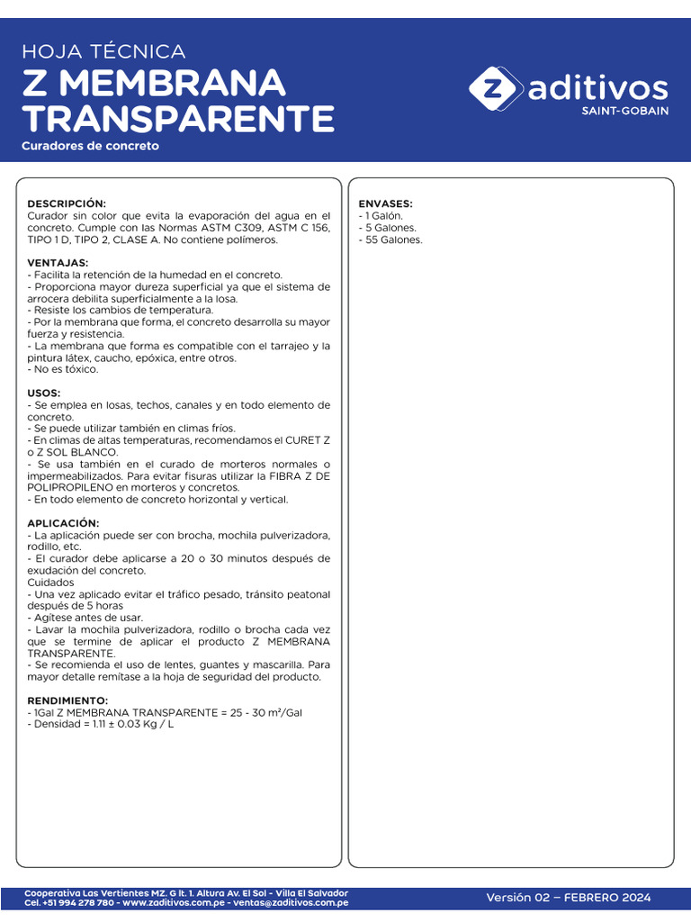 HT Z Membrana Transparente | PDF