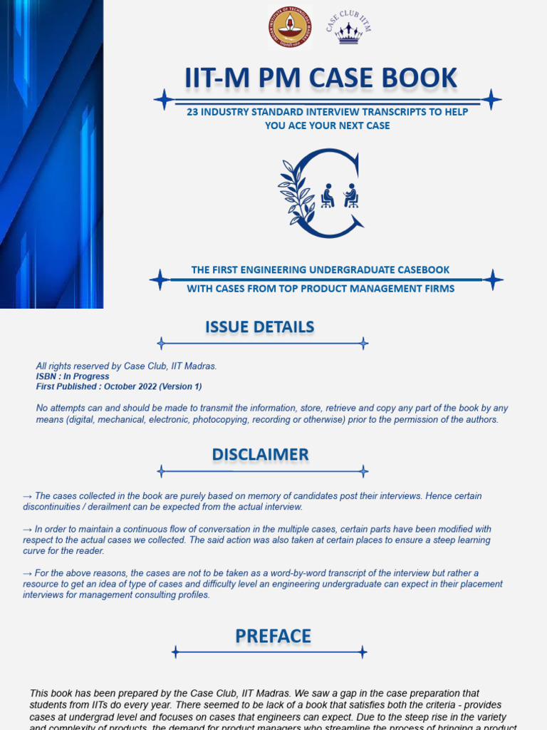 IITM Product Casebook '22-'23 | PDF | Psychotherapy