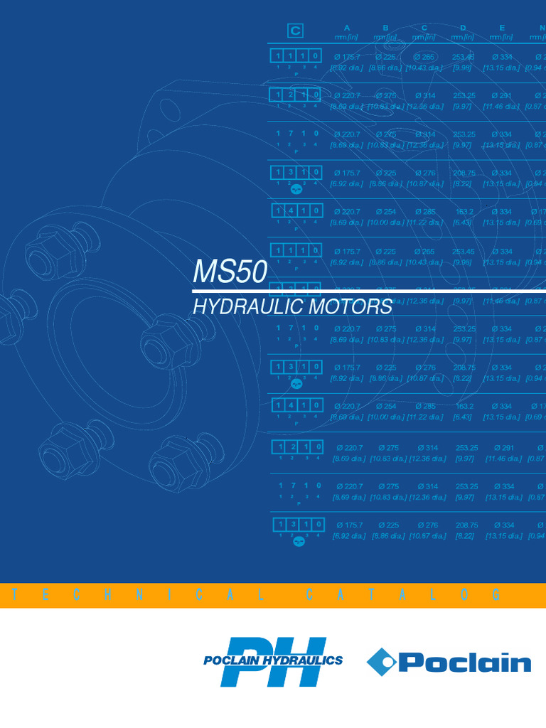 Poclain MS50 Hydraulic Motors Catalog | PDF | Brake | Engines