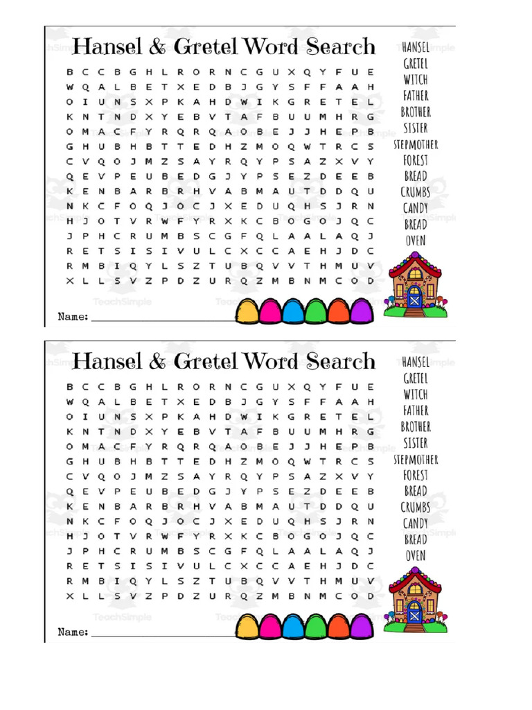 Hansel & Gretel Wordsearch | PDF