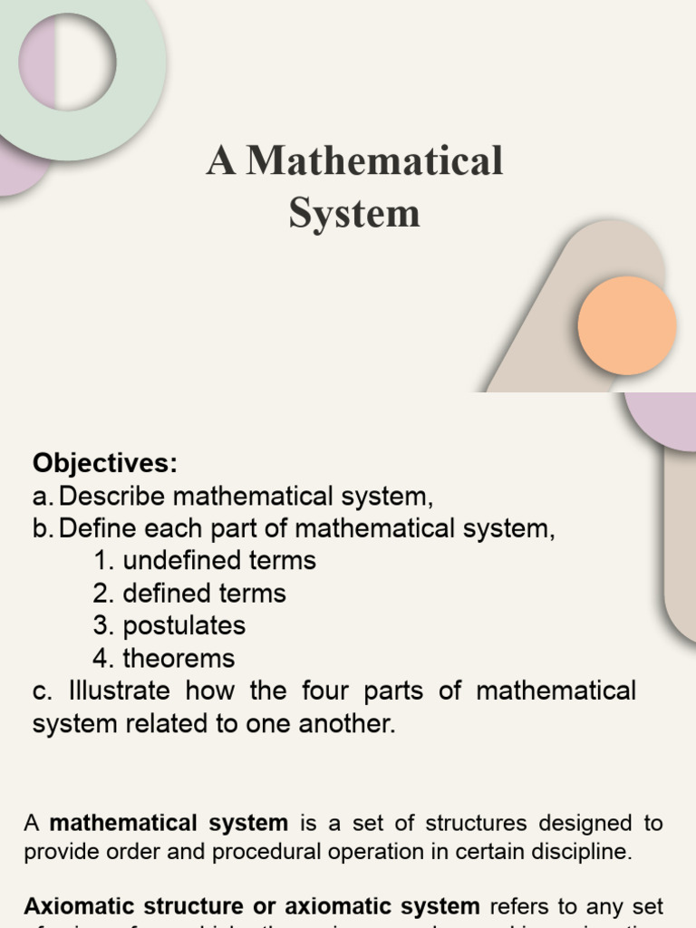 Mathematical System | PDF | Mathematical Proof | Axiom