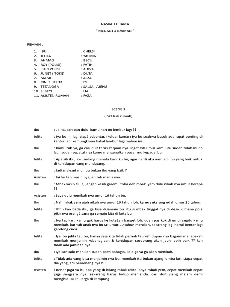 Naskah Drama Kelompok 3-2 | PDF