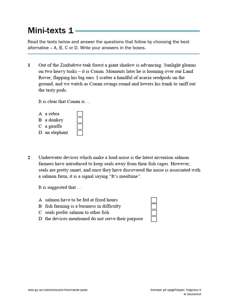 En6 Mini-Texts 1 | PDF