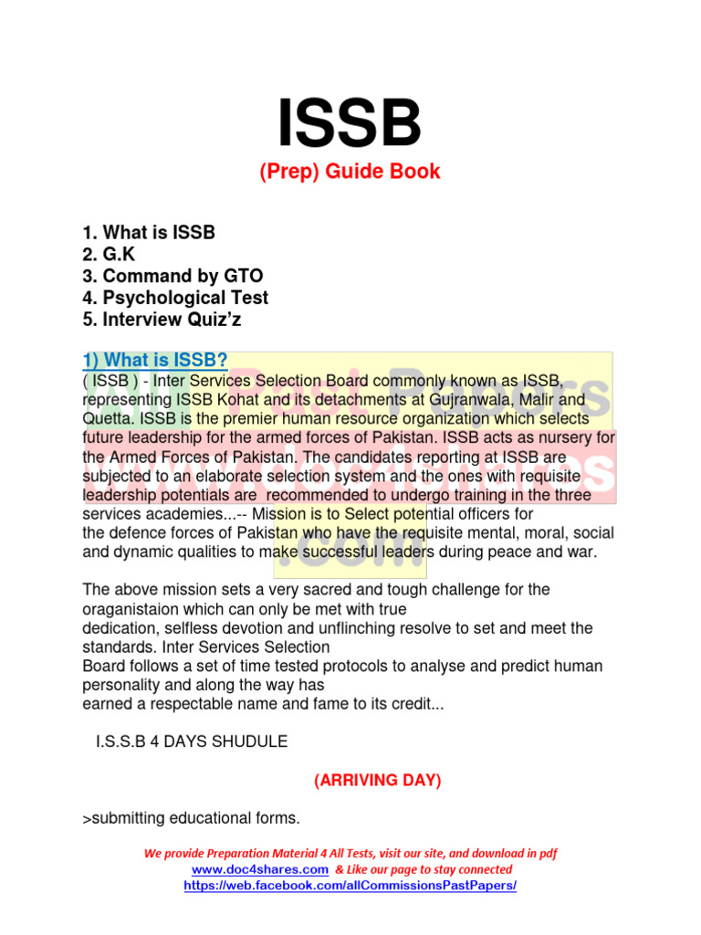 ISSB Preparation Guide Book by Doc4shares-Com | PDF | Khyber Pakhtunkhwa