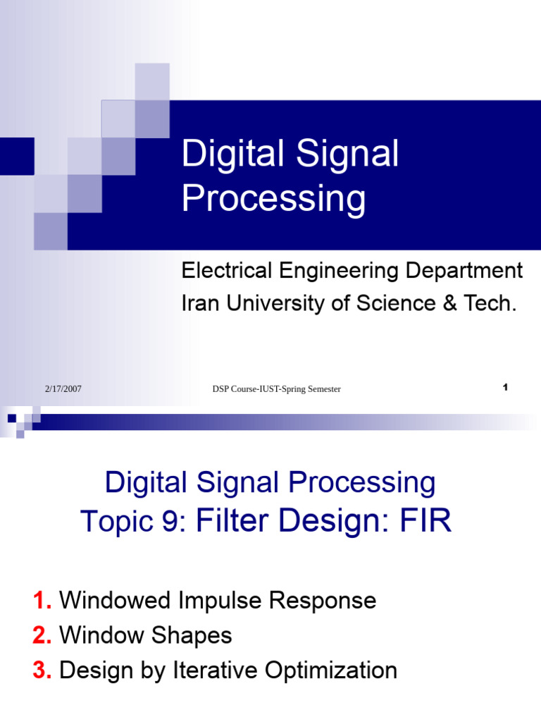 DSP 9 | PDF | Digital Signal Processing | Computational Science