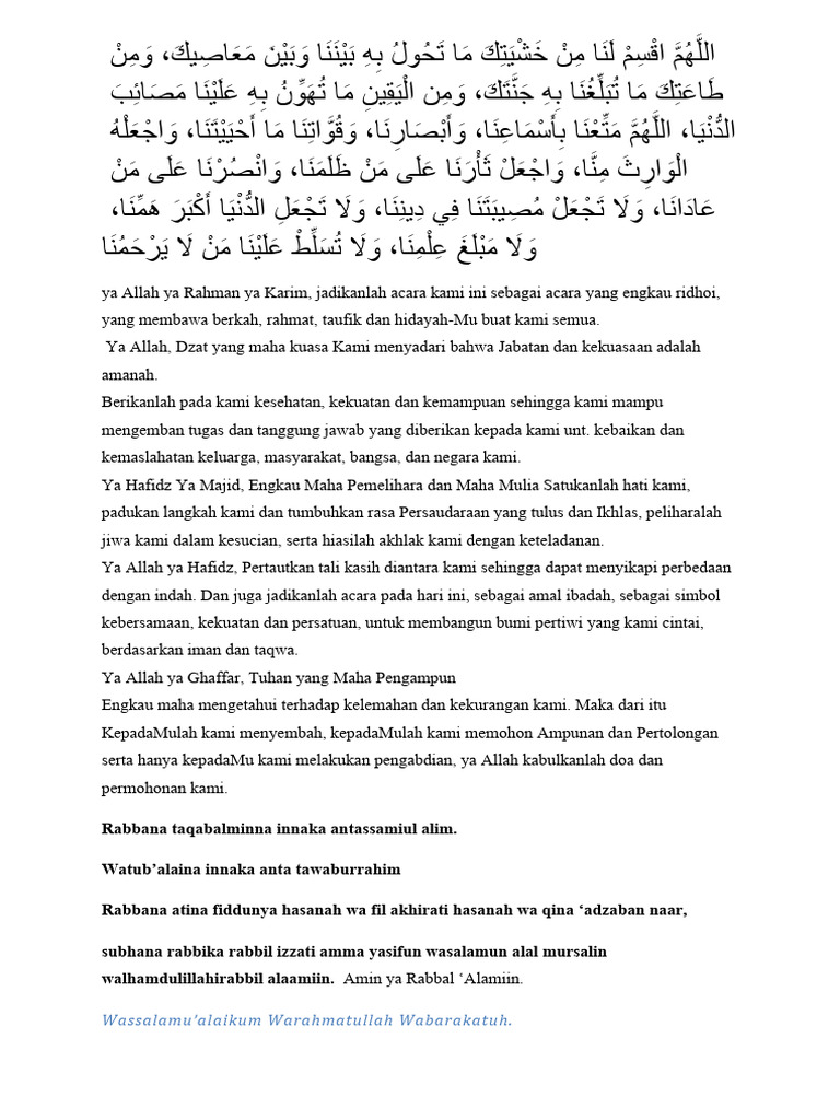 Doa Penutup Acara Resmi | PDF | Agama & Spiritualitas