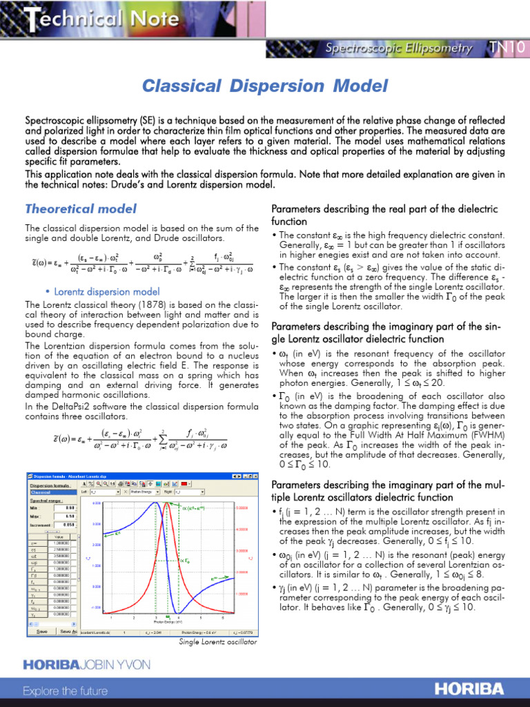 Classical Dispersion Model Overview | PDF | Dispersion (Optics ...