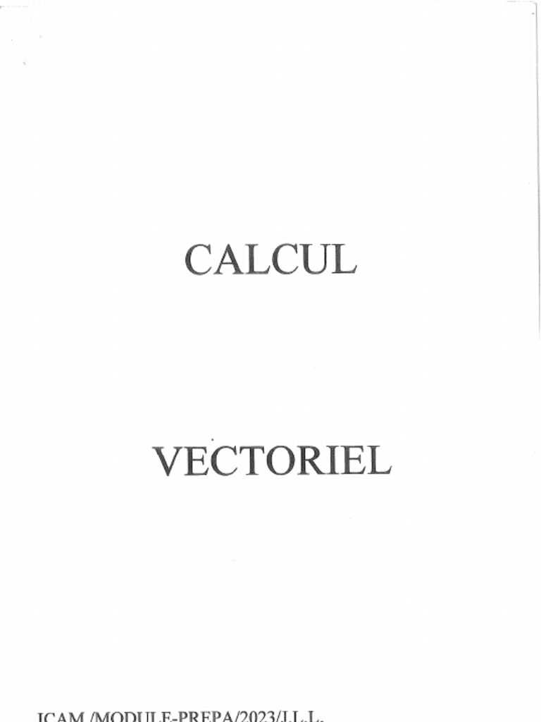 Calcul Vectoriel | PDF