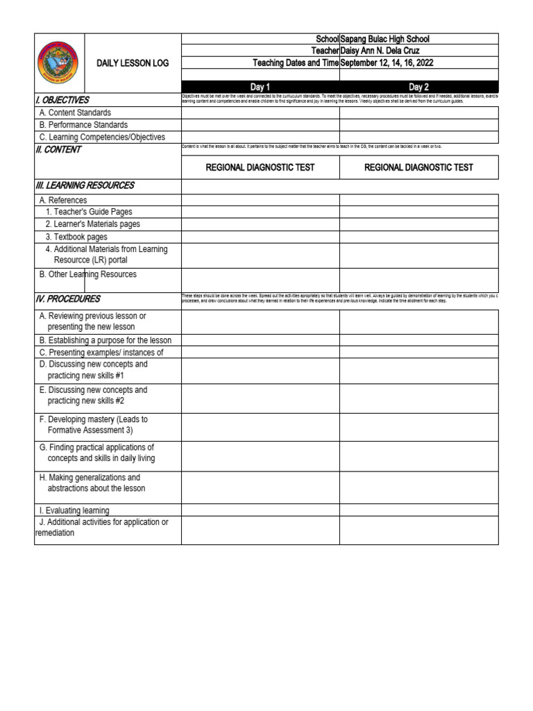 Daily Lesson Log Science 8 | PDF | Learning | Educational Assessment