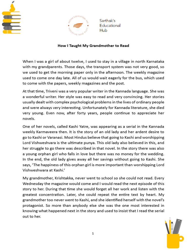 How I Taught My Grandmother To Read | PDF | Religion & Spirituality How I Taught My Grandmother To Read | PDF | Religion & Spirituality