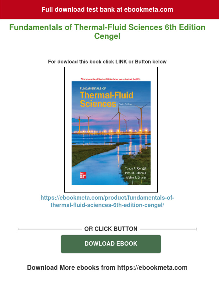 Fundamentals of Thermal-Fluid Sciences 6th Edition Cengel Download PDF | PDF | Fluid Dynamics ...